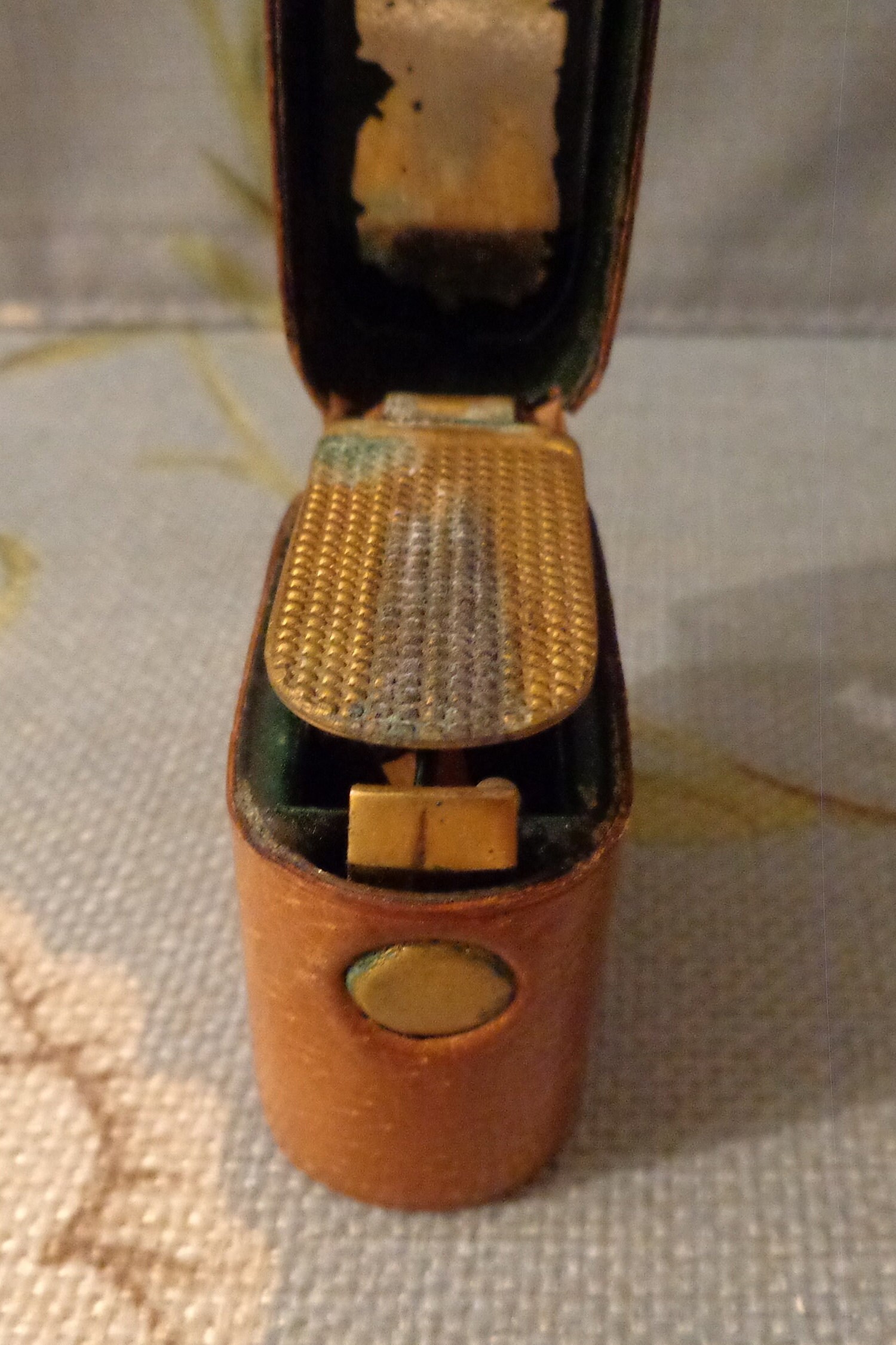 Victorian Leather light 2 Compartment Matchbox/vesta Case With Brass ...