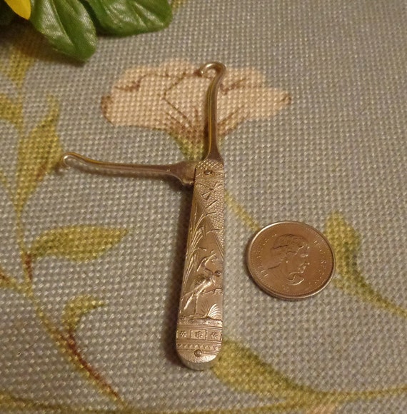 Victorian Silver Plated Knife Style Folding Button Hook With - Etsy
