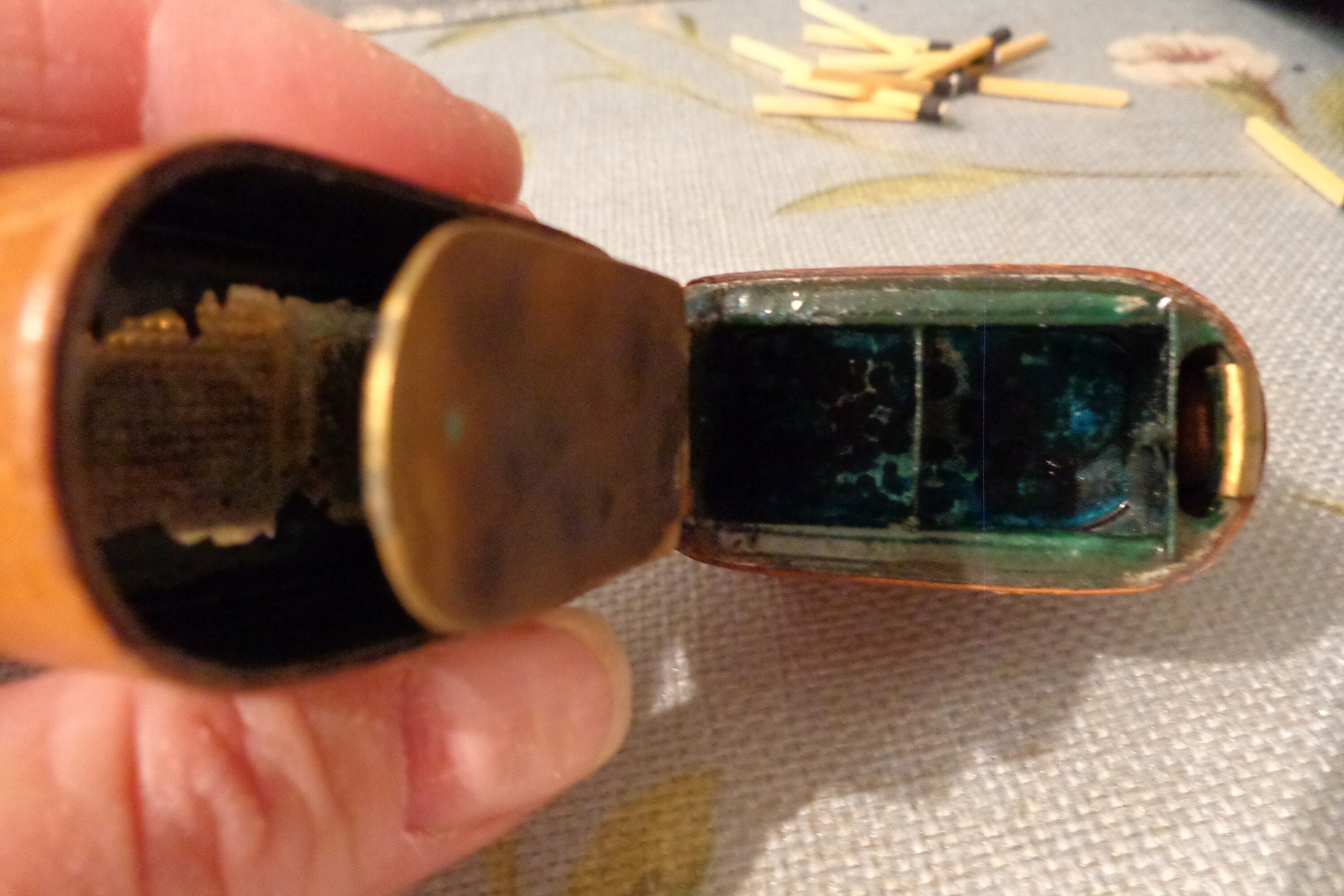 Victorian Leather light 2 Compartment Matchbox/vesta Case With Brass ...