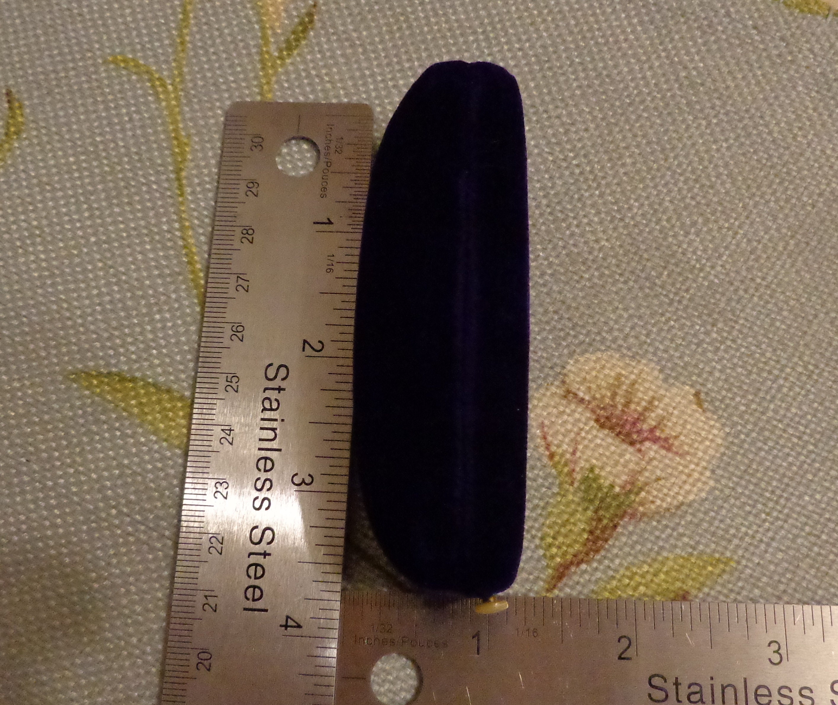 Purple Velvet Domed Stick Pin Box With Mother of Pearl Push Release - Etsy