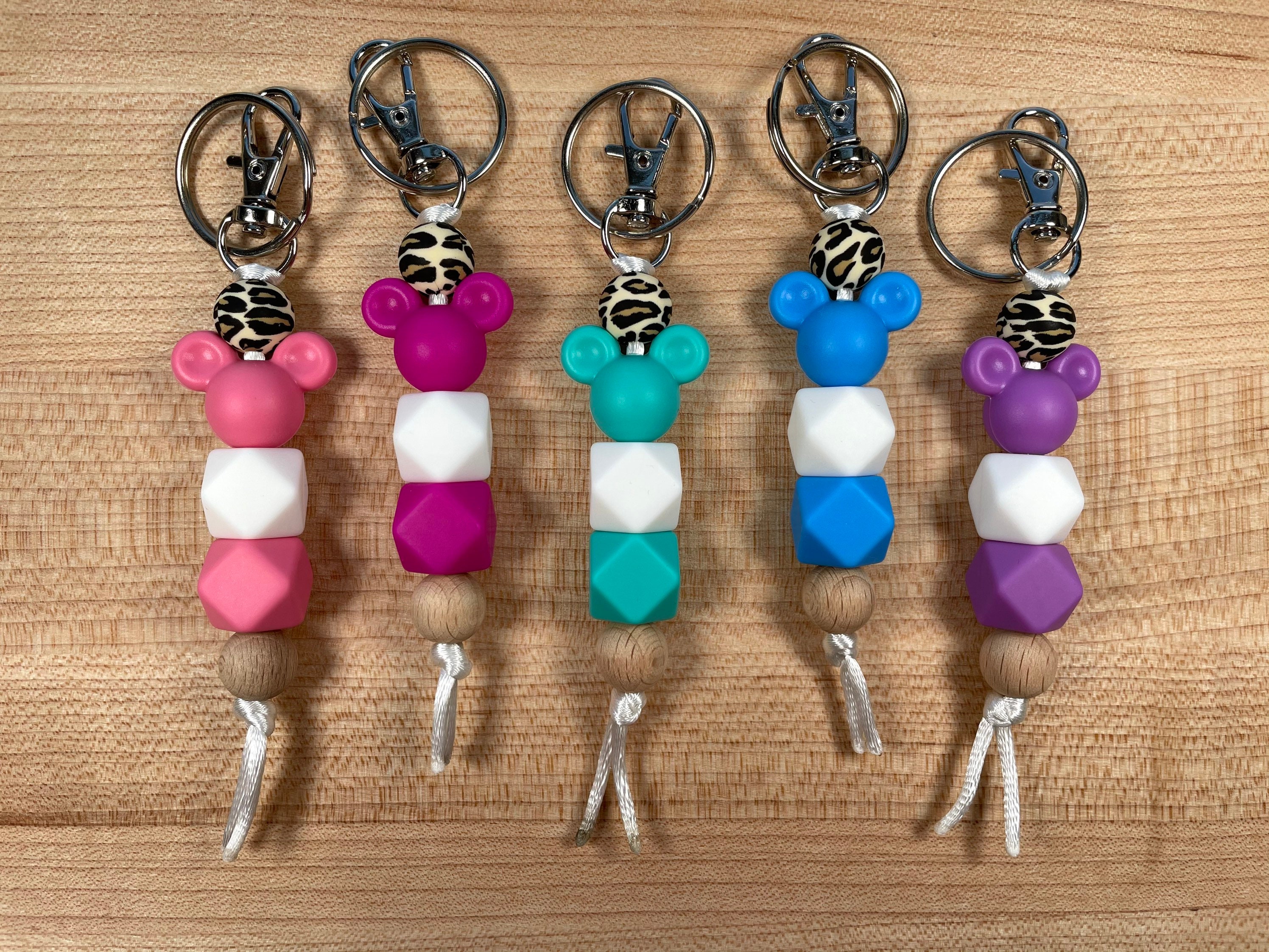 Silicone Bead Keychain Beaded Keychain Clip Purse or - Etsy