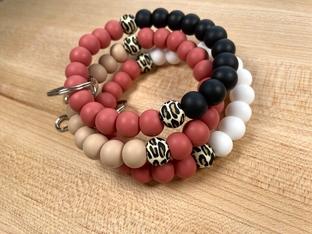 Silicone Keychain Wristlet Silicone Beaded Keychain Wristlet - Etsy Sweden