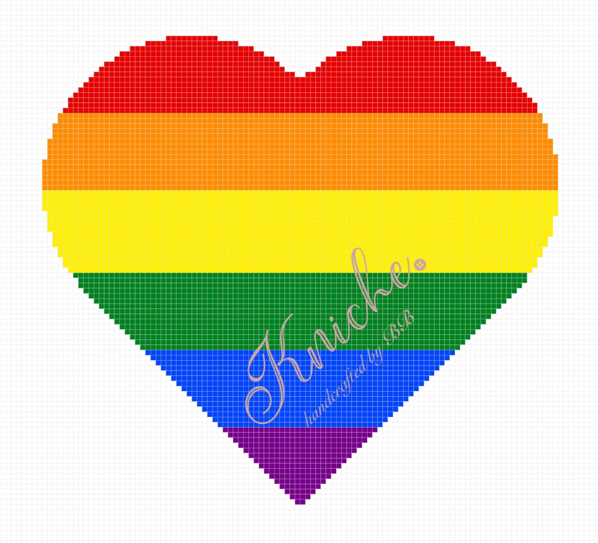 Rainbow Heart Graphgan Crochet Knit C2C Crossstitch LOVE Pride LGBTQ - Etsy