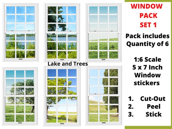 WHITE Window STICKER SETS 1:6 Scale White Window Sets for - Etsy