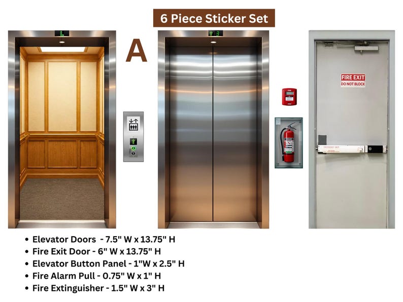 1:6 Scale Pick-an-interior Elevator Scene Stickers for Doll Diorama ...