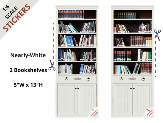 STICKERS 1:6 Scale 2 Bookshelves STICKER SET for Barbie Sized - Etsy