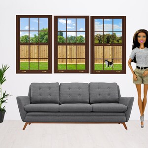 BROWN Window STICKER SETS 1:6 Scale Brown Window Sets for 11.5 Sized ...