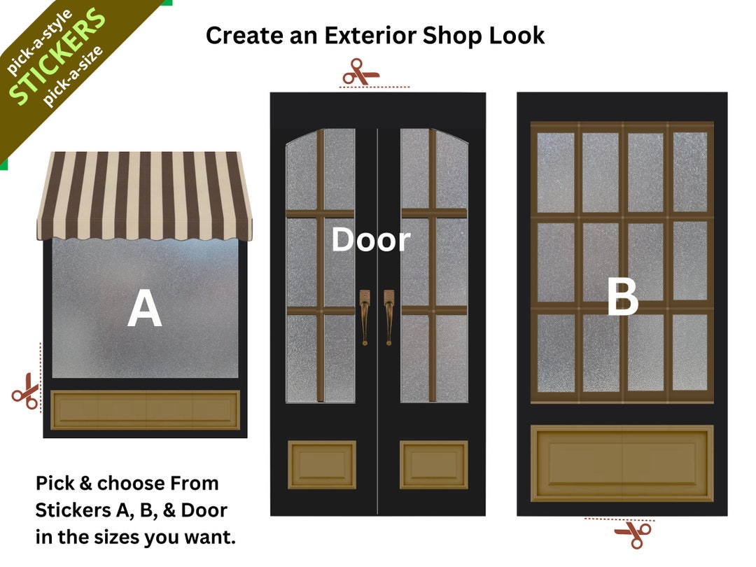 Exterior Building Stickers: Black & Brown Windows and Doors, Mix and ...
