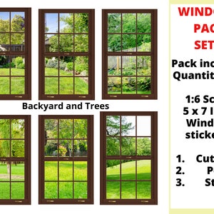 BROWN Window STICKER SETS 1:6 Scale Brown Window Sets for 11.5 Sized ...