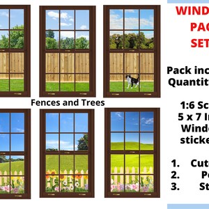 BROWN Window STICKER SETS 1:6 Scale Brown Window Sets for 11.5 Sized ...
