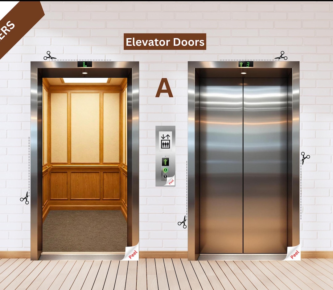 1:6 Scale Pick-an-interior Elevator Scene Stickers for Doll Diorama ...
