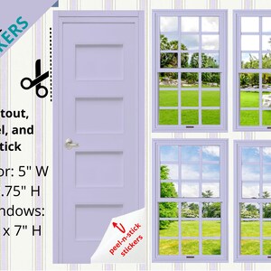 STICKERS 1:6 Scale 4 Lavender Windows and Door STICKER SET for 11.5 ...