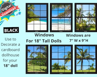 STICKERS 1:6 Scale 4 Pink Windows and Door STICKER SET for 11.5 Sized ...