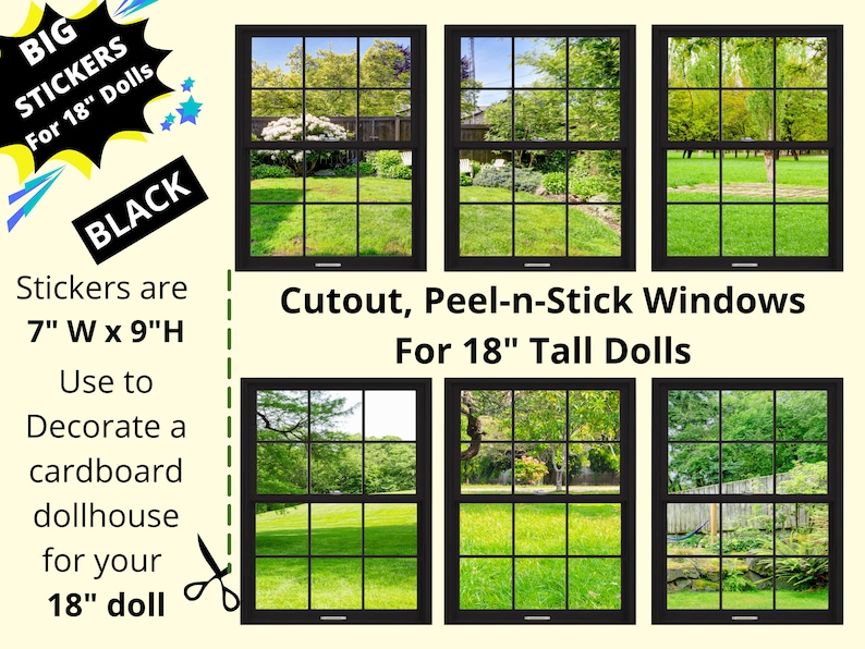 18 Doll Window STICKER SET Window Sticker Set for | Etsy