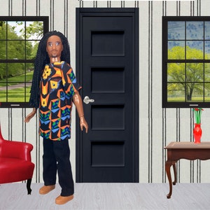 STICKERS 1:6 Scale 4 Black Window and Door STICKER SET for 11.5 Sized ...