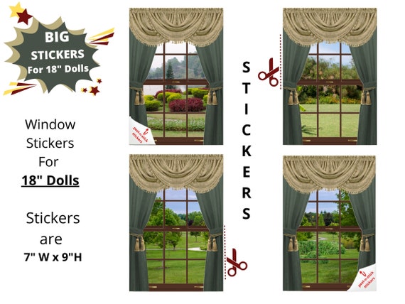 STICKERS for 18 Dolls 4 Windows With Tan and Hunter - Etsy