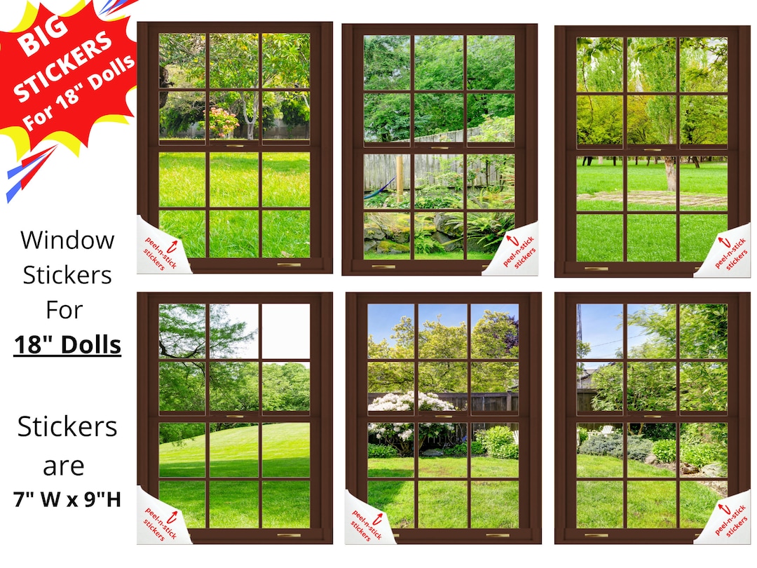 18" Doll Window STICKER SET - Window Sticker Set for 18" Sized Doll ...
