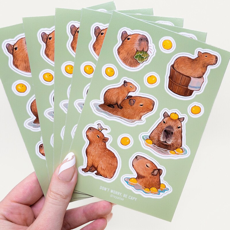 Cute Capybara Stickers - Etsy