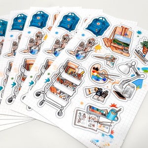 Art Sticker Pack Color Wheel Sticker Easel Sticker Heart of Art ...