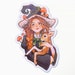 Enchanted Library Rose Witch Pink Cats Adorable Girls Art Print ...