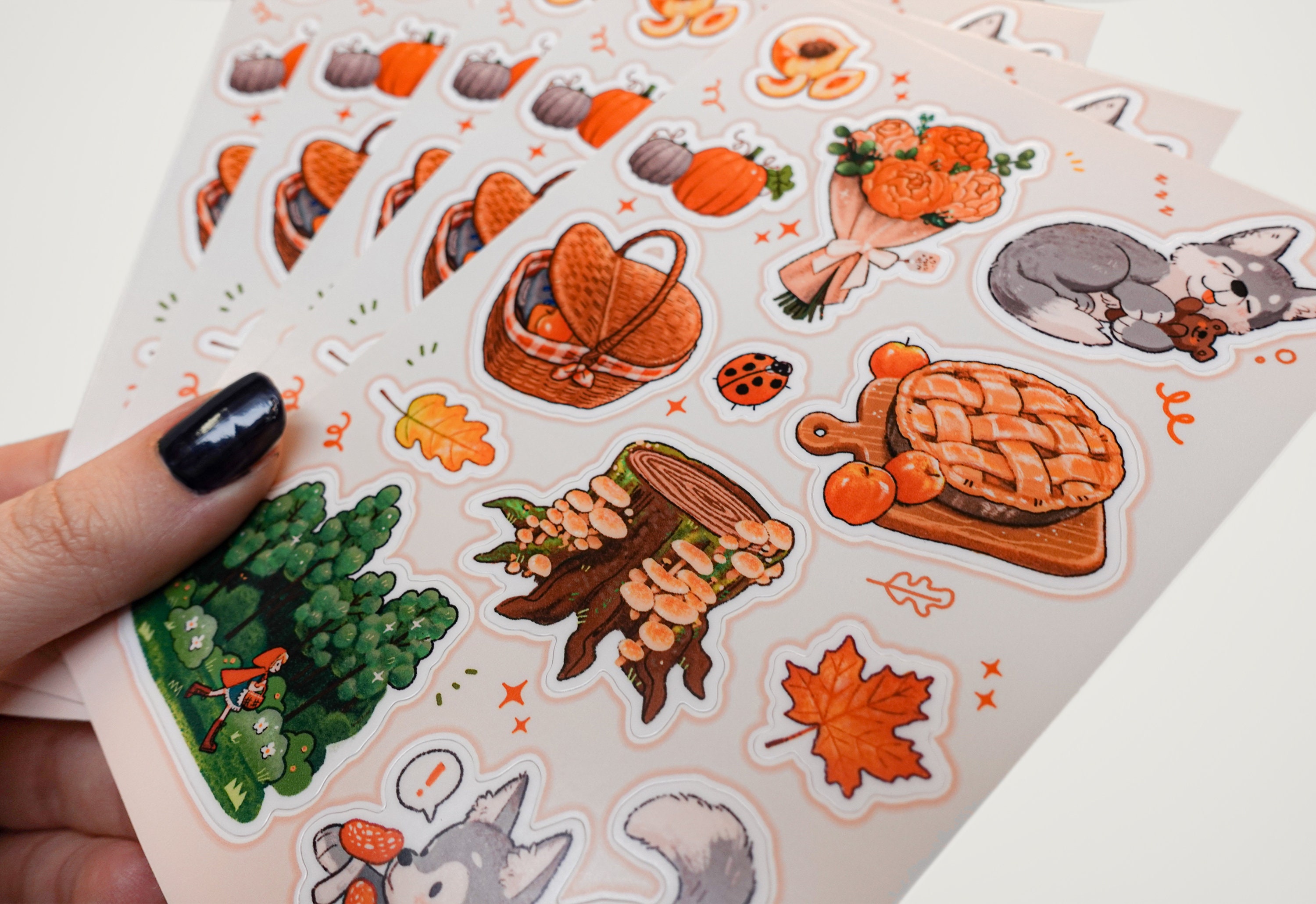 Little Red Riding Hood Vinyl Sticker Sheet Cute Kawaii | Etsy