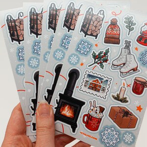 Cozy Winter Solstice Sticker Sheet Waterproof Matte Vinyl Christmas ...