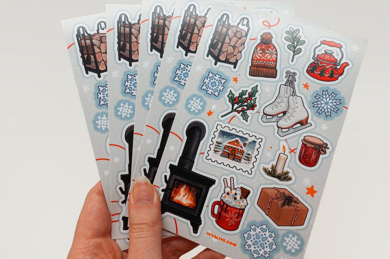 Cozy Winter Solstice Sticker Sheet Waterproof Matte Vinyl - Etsy