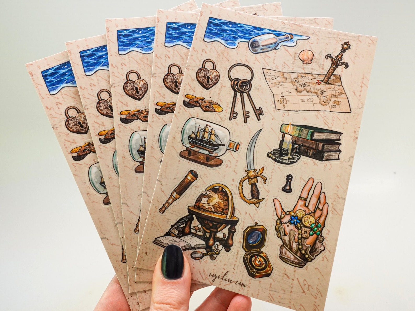 Pirate Treasure Sticker Sheet Piratecore Waterproof Matte - Etsy