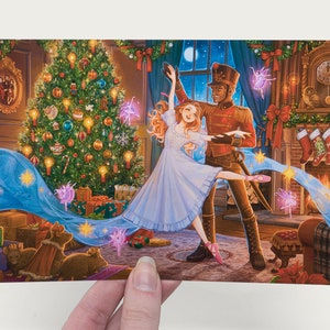 The Nutcracker Christmas Ballet Art Print, Clara Dancing, Sugarplum ...