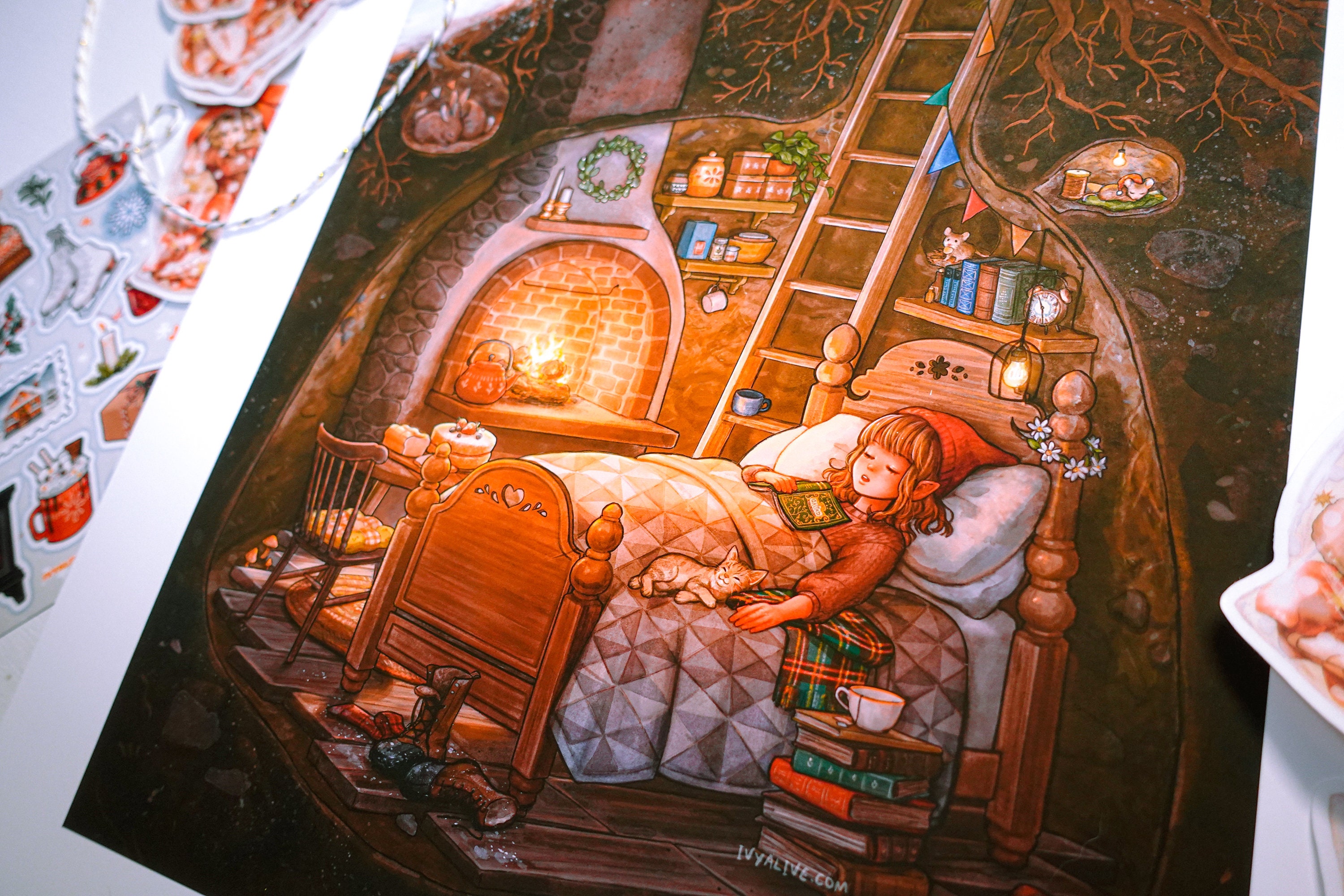 Winter Nap Adorable Storybook Childrens Christmas Elf Cozy - Etsy