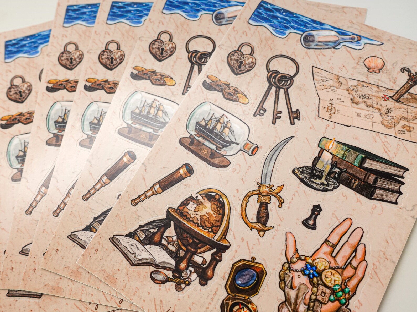 Pirate Treasure Sticker Sheet Piratecore Waterproof Matte - Etsy