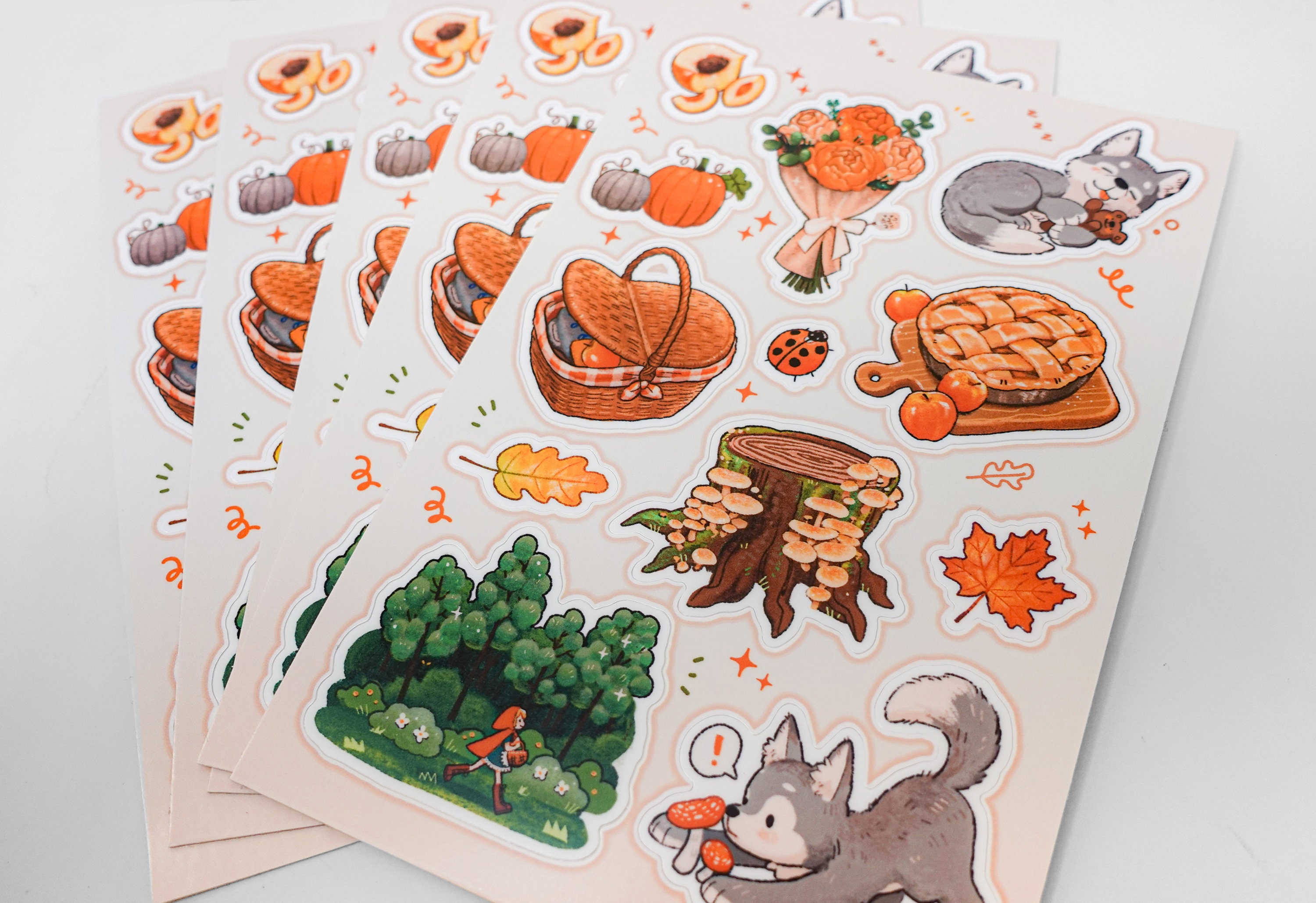 Little Red Riding Hood Vinyl Sticker Sheet Cute Kawaii | Etsy