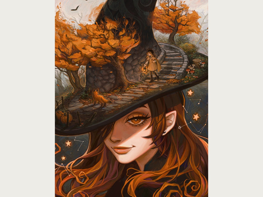 The Spiral - Orange Storybook Halloween Autumn Fall Leaves Spooky Anime ...