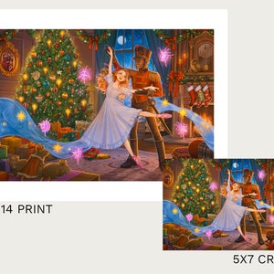 The Nutcracker Christmas Ballet Art Print, Clara Dancing, Sugarplum ...