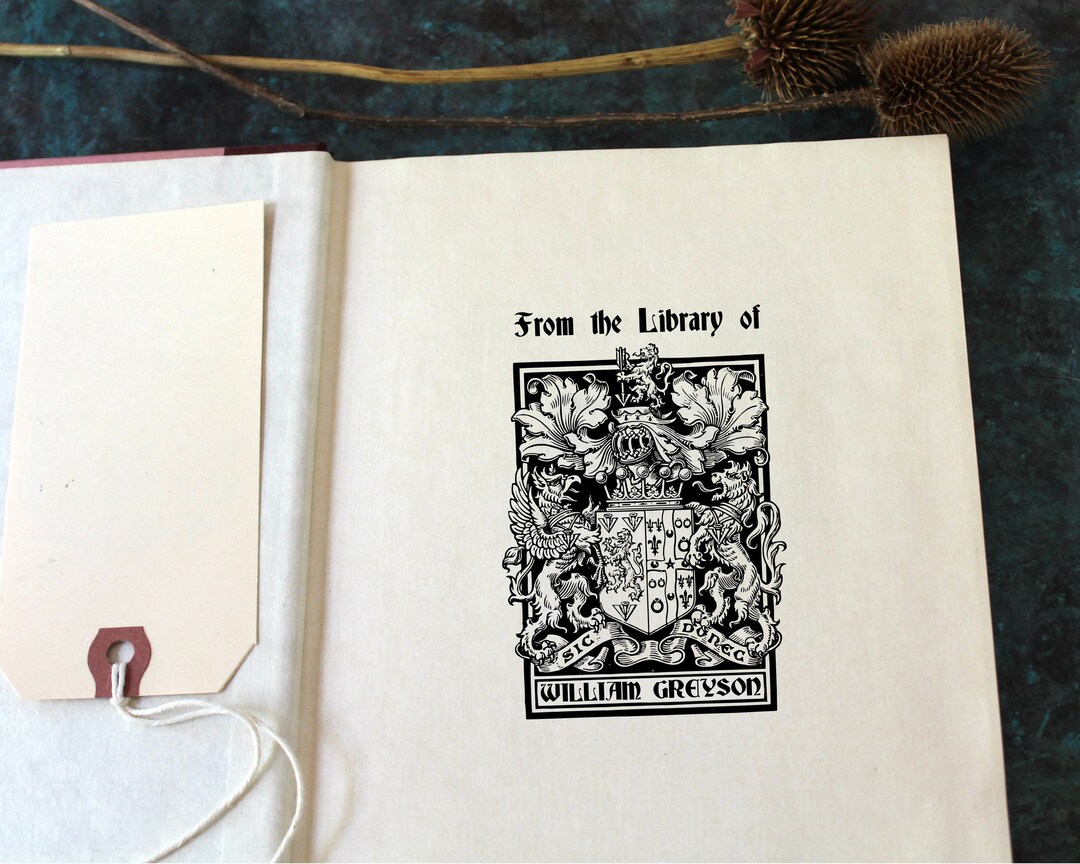 Ex Libris Bookplate Stamp - Medieval Coat of Arms - Perfect Gift Book ...