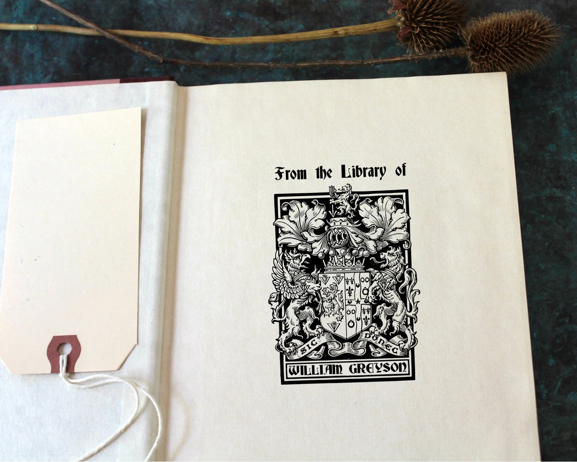 Ex Libris Bookplate Stamp - Medieval Coat of Arms - Perfect Gift Book ...