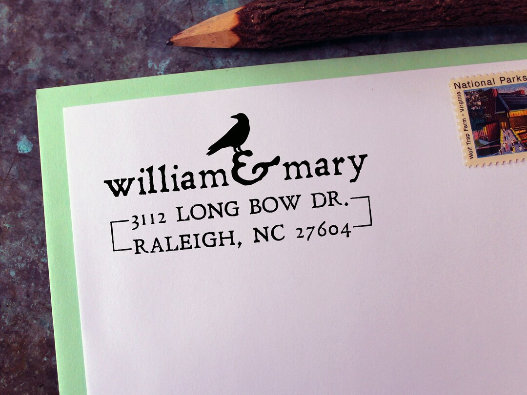 Custom Address Stamp, Raven - Gothic - Victorian - Personalized Gift ...