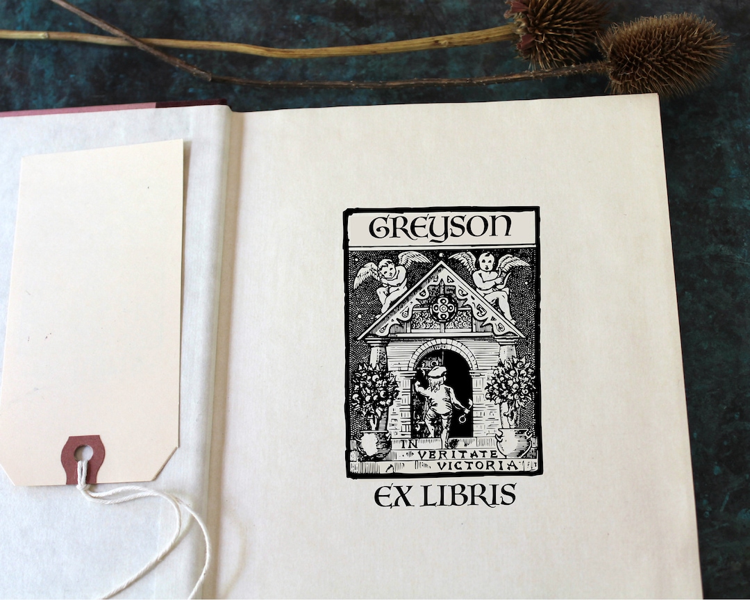 Ex Libris Bookplate Stamp - Victorian Cherubs - Perfect Gift for Book ...