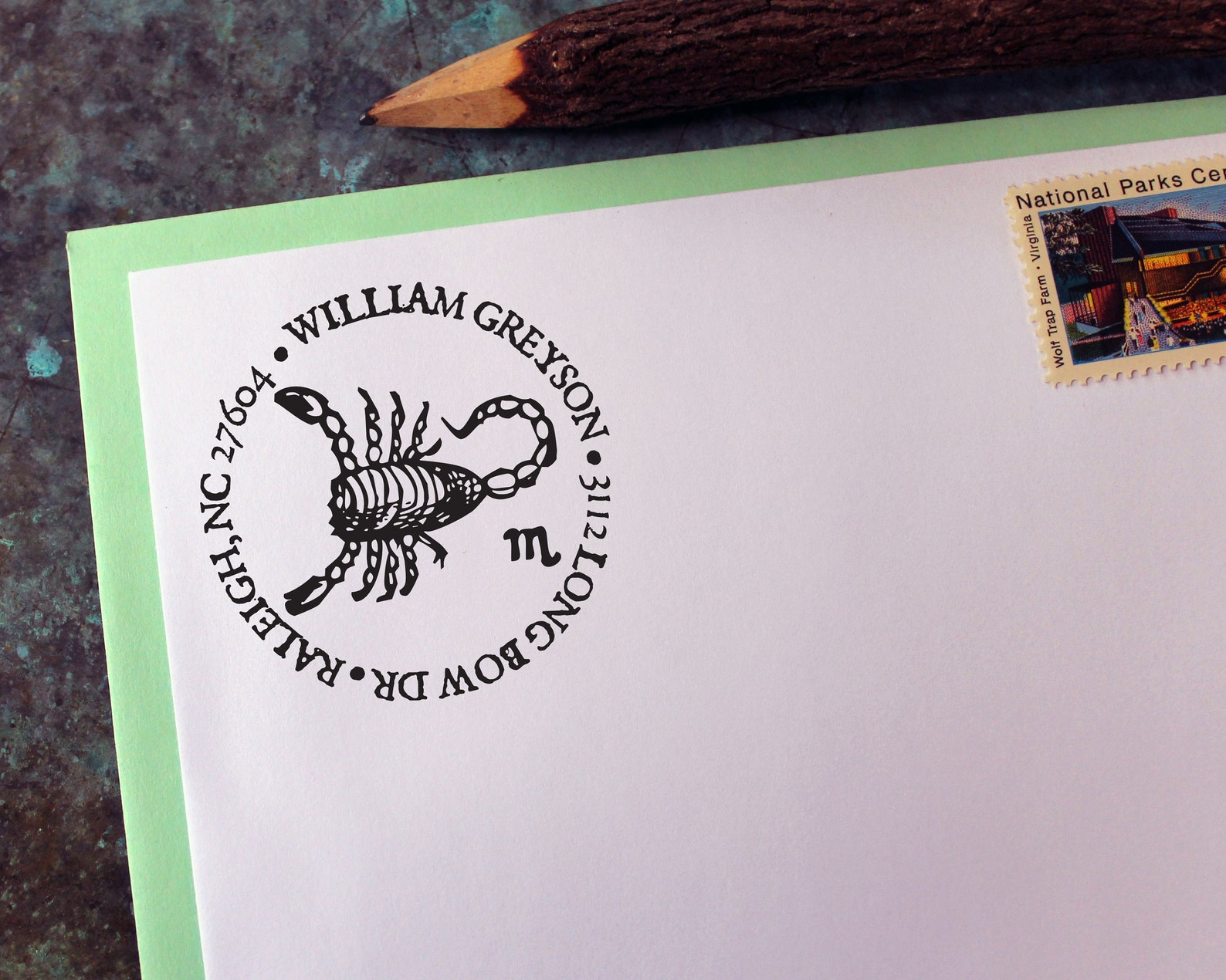 Scorpio Address Stamp Medieval Woodcut Zodiac Astrology Sign - Etsy