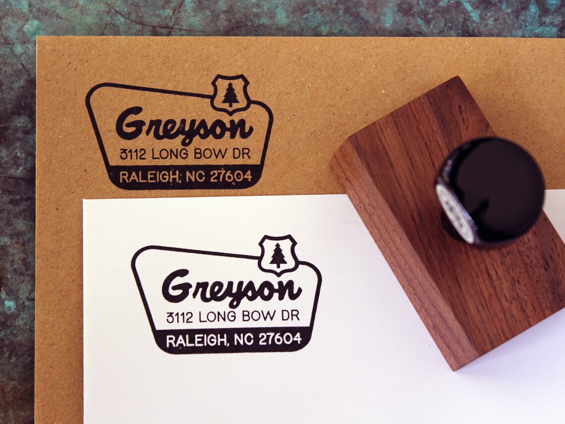 Custom Address Stamp National Parks Sign National Forest - Etsy