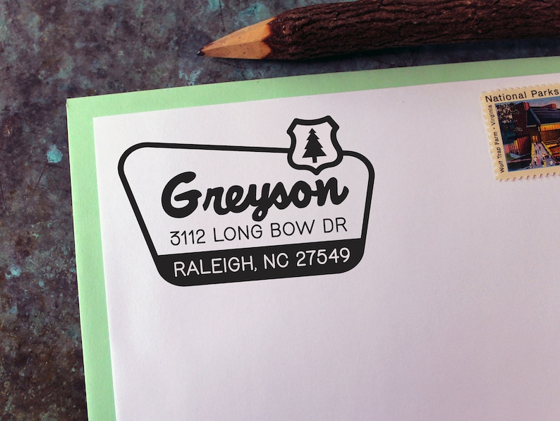 Custom Address Stamp National Parks Sign National Forest - Etsy