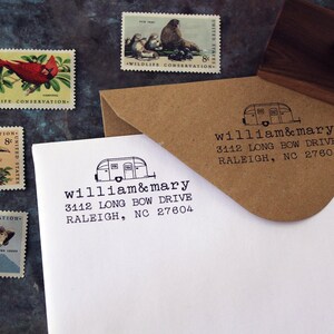 Airstream Camper Return Address Stamp - Vintage Trailer - Personalized ...