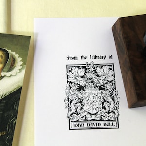Ex Libris Bookplate Stamp - Medieval Coat of Arms - Perfect Gift Book ...