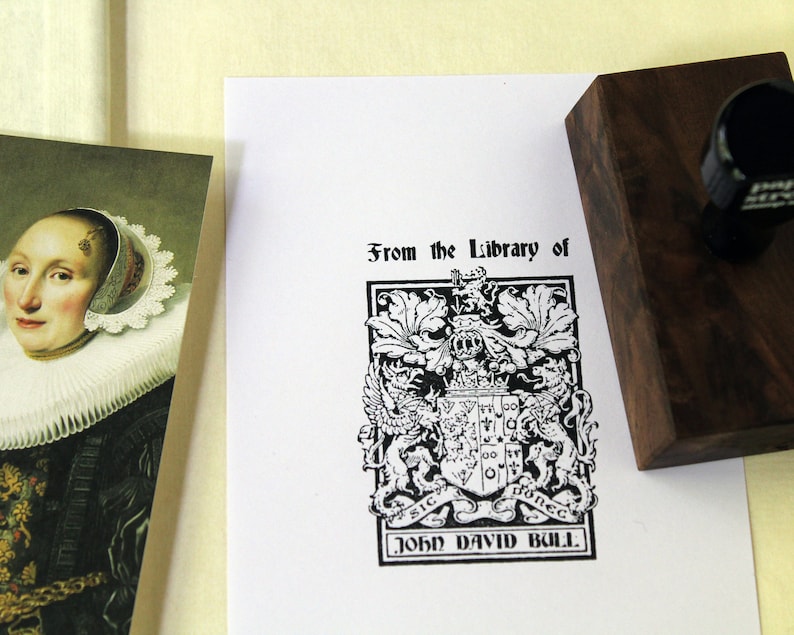 Ex Libris Bookplate Stamp - Medieval Coat of Arms - Perfect Gift Book ...