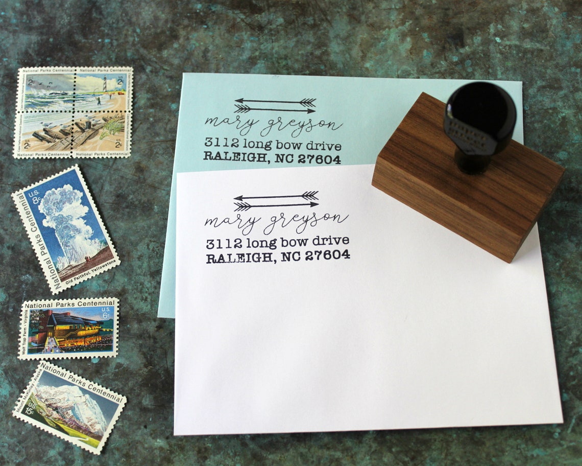 Custom Address Stamp Arrows Personalized Gift | Etsy