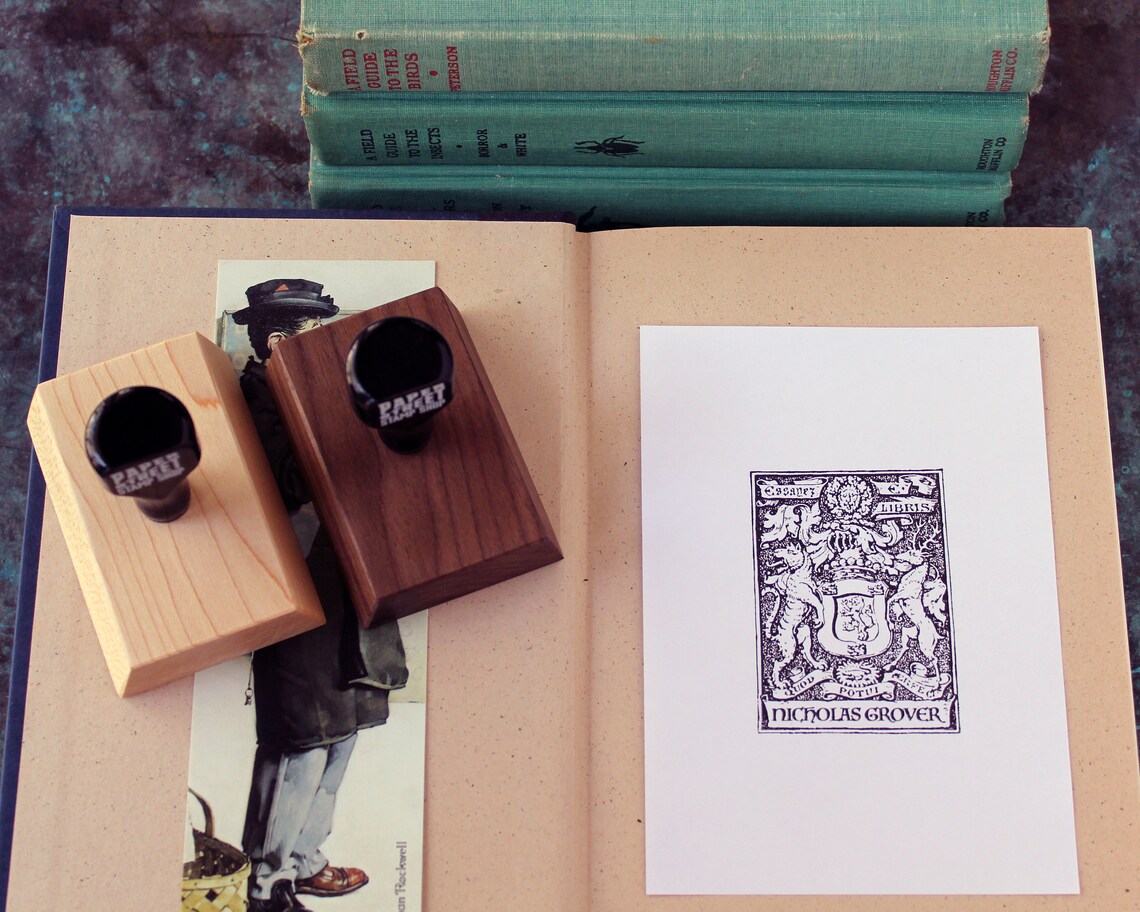 Ex Libris Bookplate Stamp Medieval Coat of Arms Perfect | Etsy