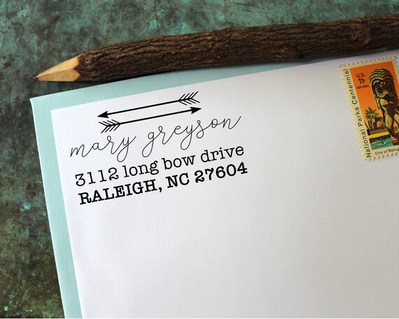 Custom Address Stamp Arrows Personalized Gift | Etsy