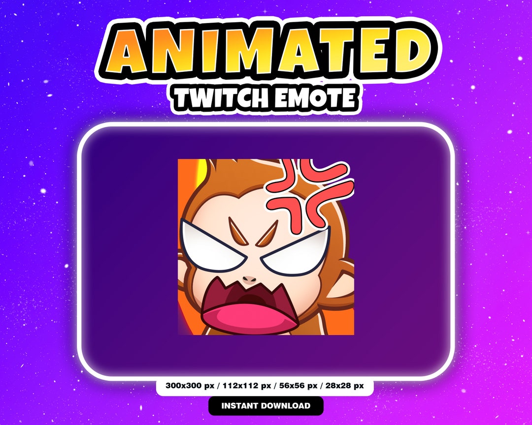 Funny Angry Monkey Animated Twitch Emote Animated Twitch - Etsy