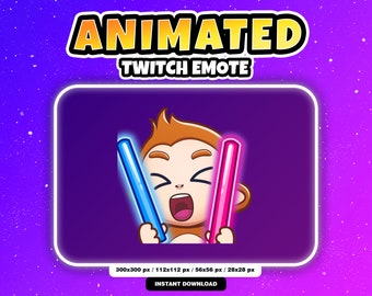 Cute Chibi Monkey Emote Collection Twitch Discord Channel - Etsy