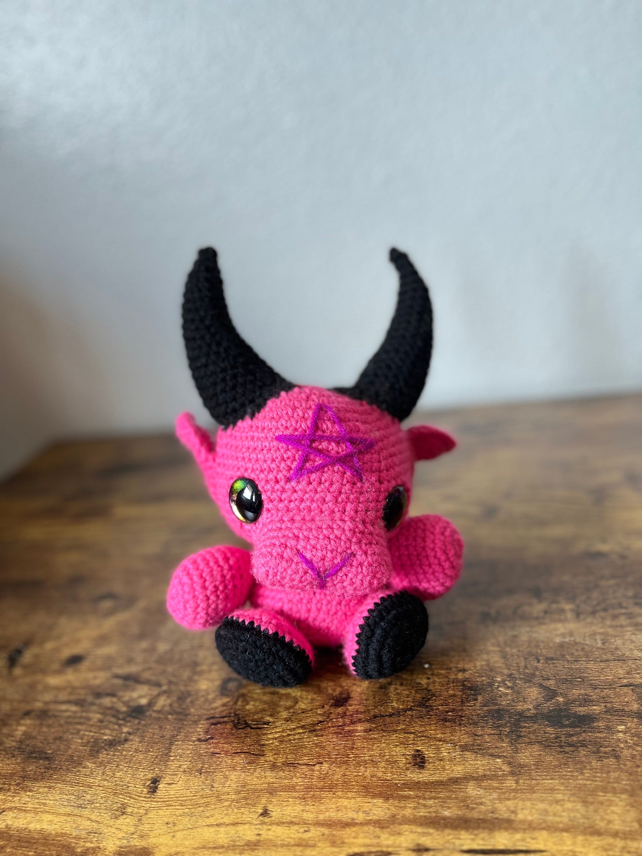 Pink and Black Baphomet Amigurumi - Etsy UK